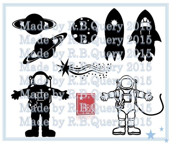 Plotterdatei Ab ins All Astronaut Planeten Sternschnuppe