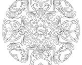 Items similar to Masja's Mandala Hand-drawn Coloring page # 4 on Etsy