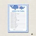 Whale Nursery Rhyme Quiz Baby Shower Game Whale Nursery