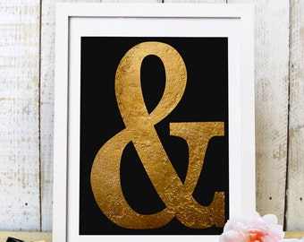 Gold foil ampersand | Etsy