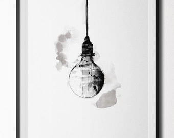 Unique light bulb drawing related items | Etsy