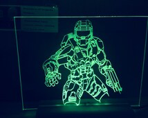 halo master chief light up sign. illuminated