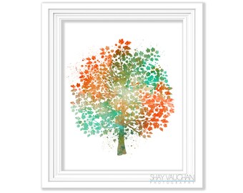 Tree Roots Art Print Watercolor Art Poster Tree Painting