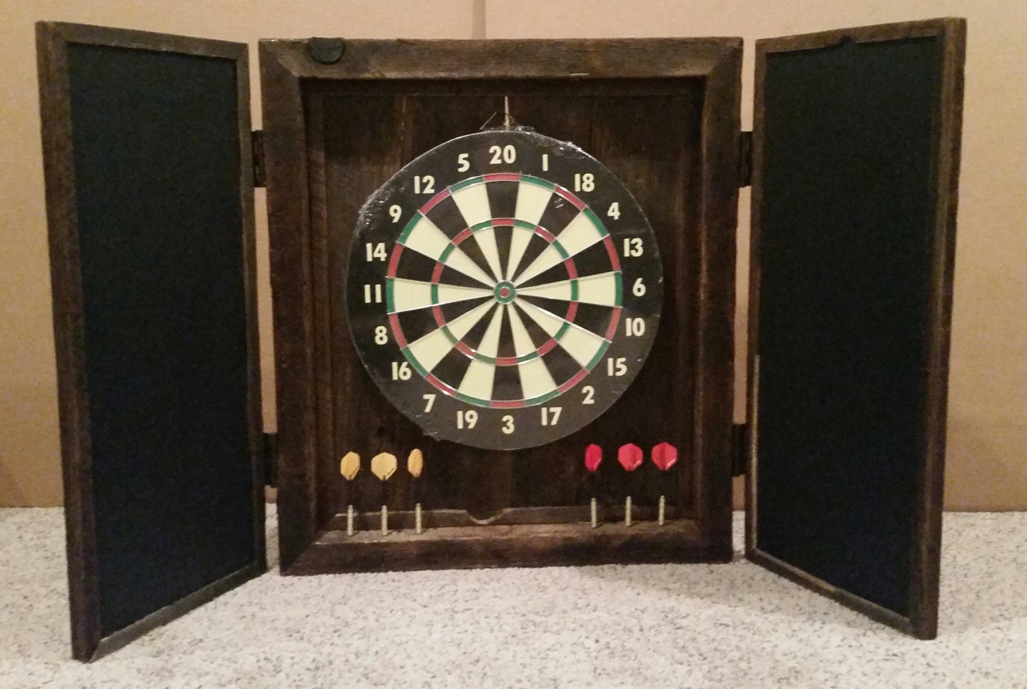 Custom Made Reclaimed Barn Wood Dart Board by TMBarnWoodDesigns