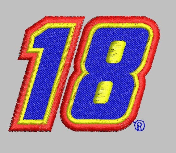 NASCAR 18 NUMBER EMBROIDERY by embroiderydesgin on Etsy