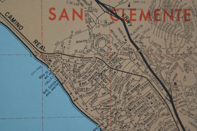Vintage San Clemente California Map Old Map of by TheWoodenEarth