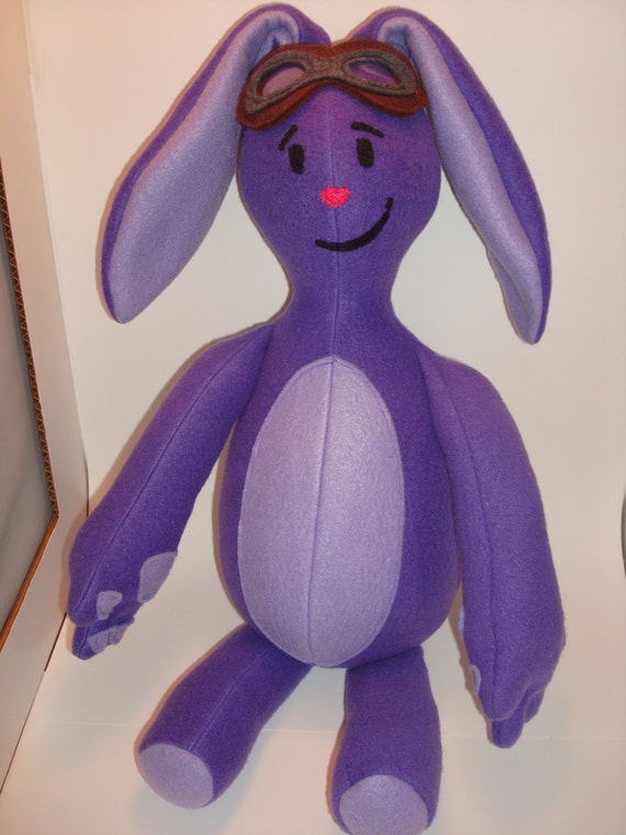 1 One Plush Purple Bunny Doll With Removable By Stixandstitches