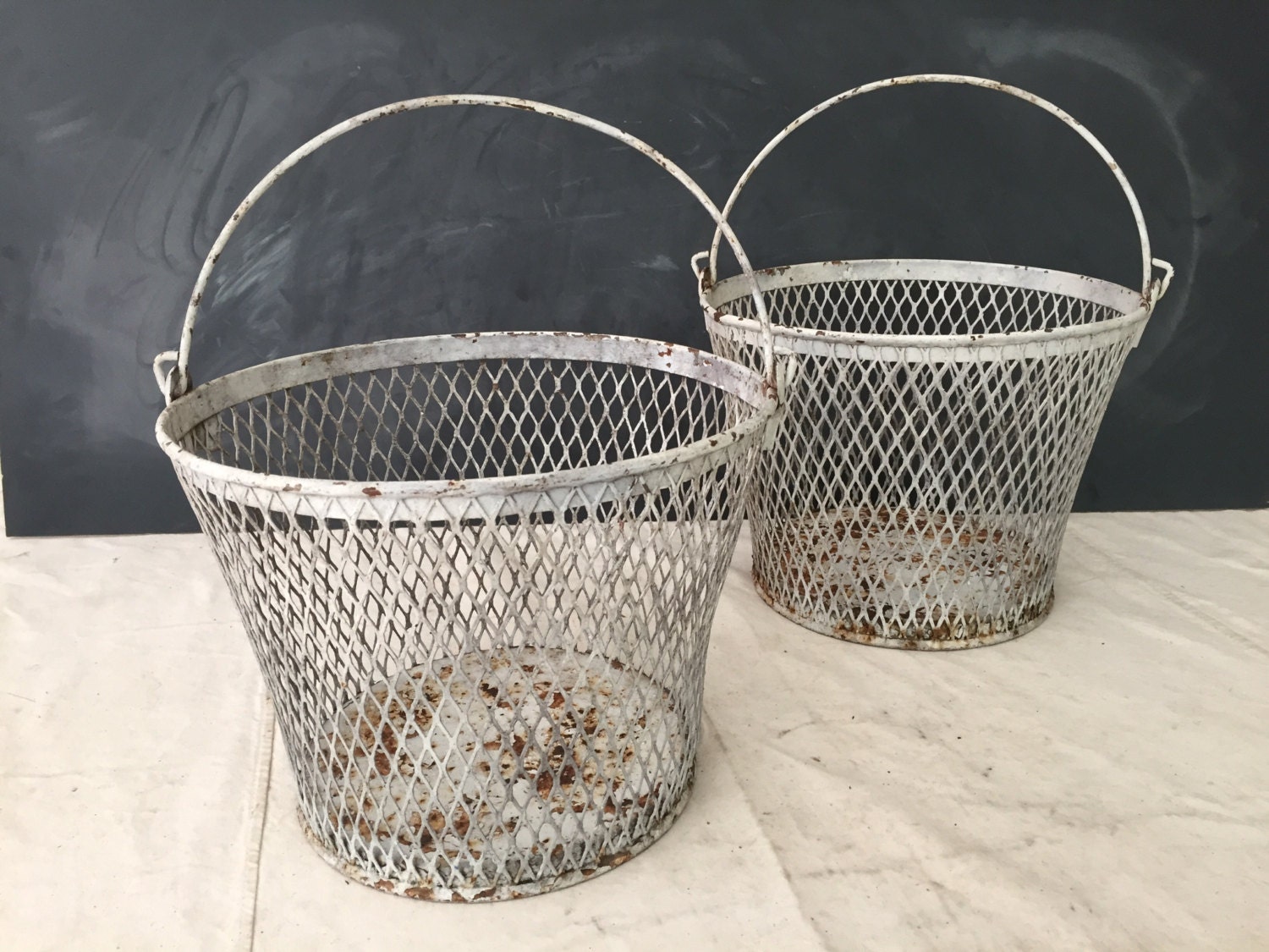 Wire Basket – Metal Basket with Handle – Industrial Basket – Wire Can ...