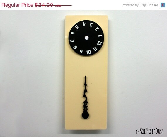 Stable Hand Rotating Numbers Beige Wall Clock by SolPixieDust