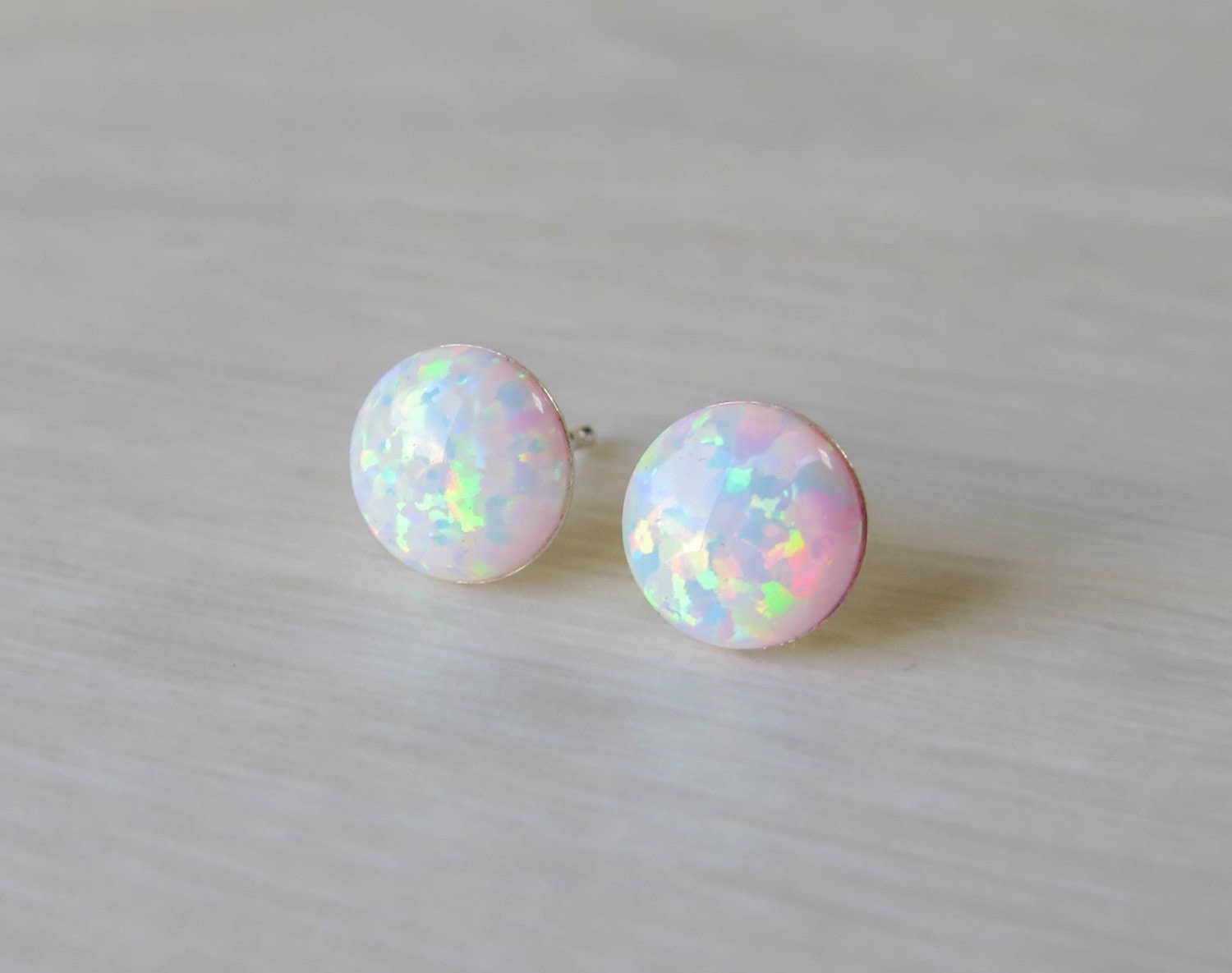 Opal Earrings Opal Stud Earrings White Opal Stud Earrings