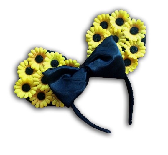 Items similar to Sunflower Ears - Custom Floral Minnie Mouse Ears on Etsy