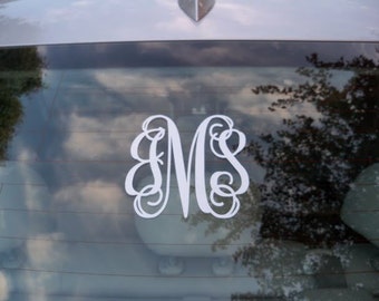 Items similar to Teacher Monogram Apple Car Decal Sticker on Etsy