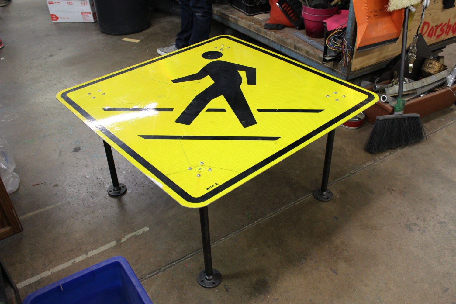 Pedestrian Crossing Sign Coffee Table Upcycled by TerraCycle