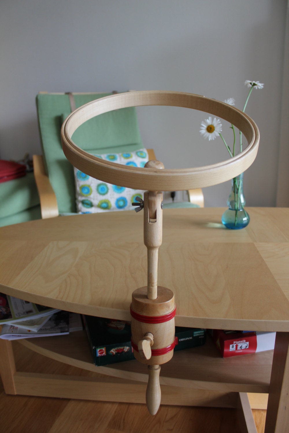 Vintage Wooden Embroidery Table Clamp Hoop 11/28cm