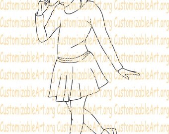 Girl dance clipart | Etsy
