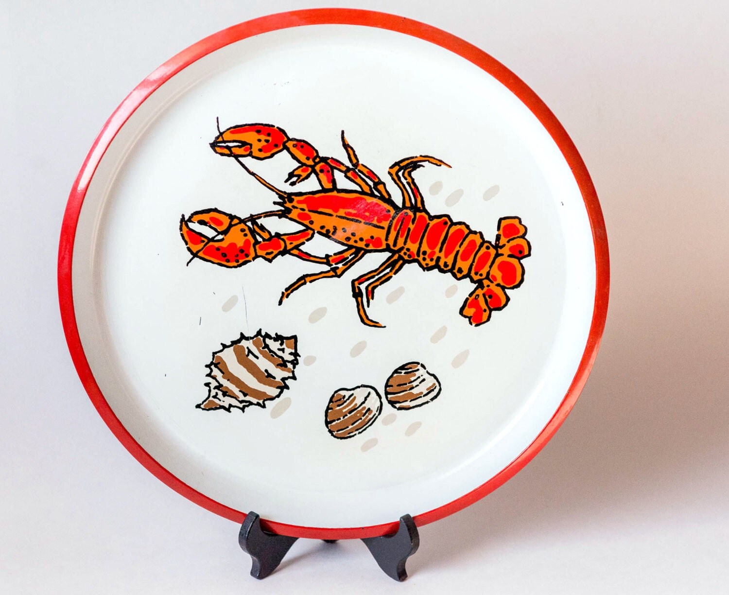 Vintage Lobster and Shellfish Tray – Retro Seafood Platter – Lobster ...