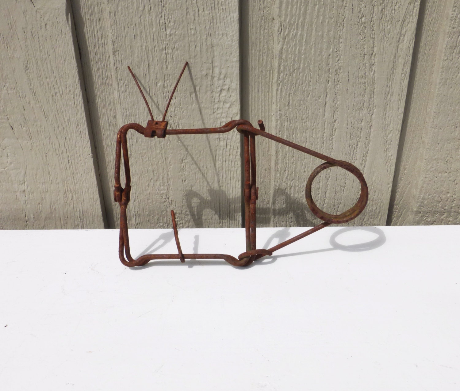 Antique Small Game Trap, Body Gripper Square Metal Trap, Fur Animal ...
