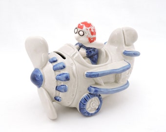 Airplane piggy bank | Etsy