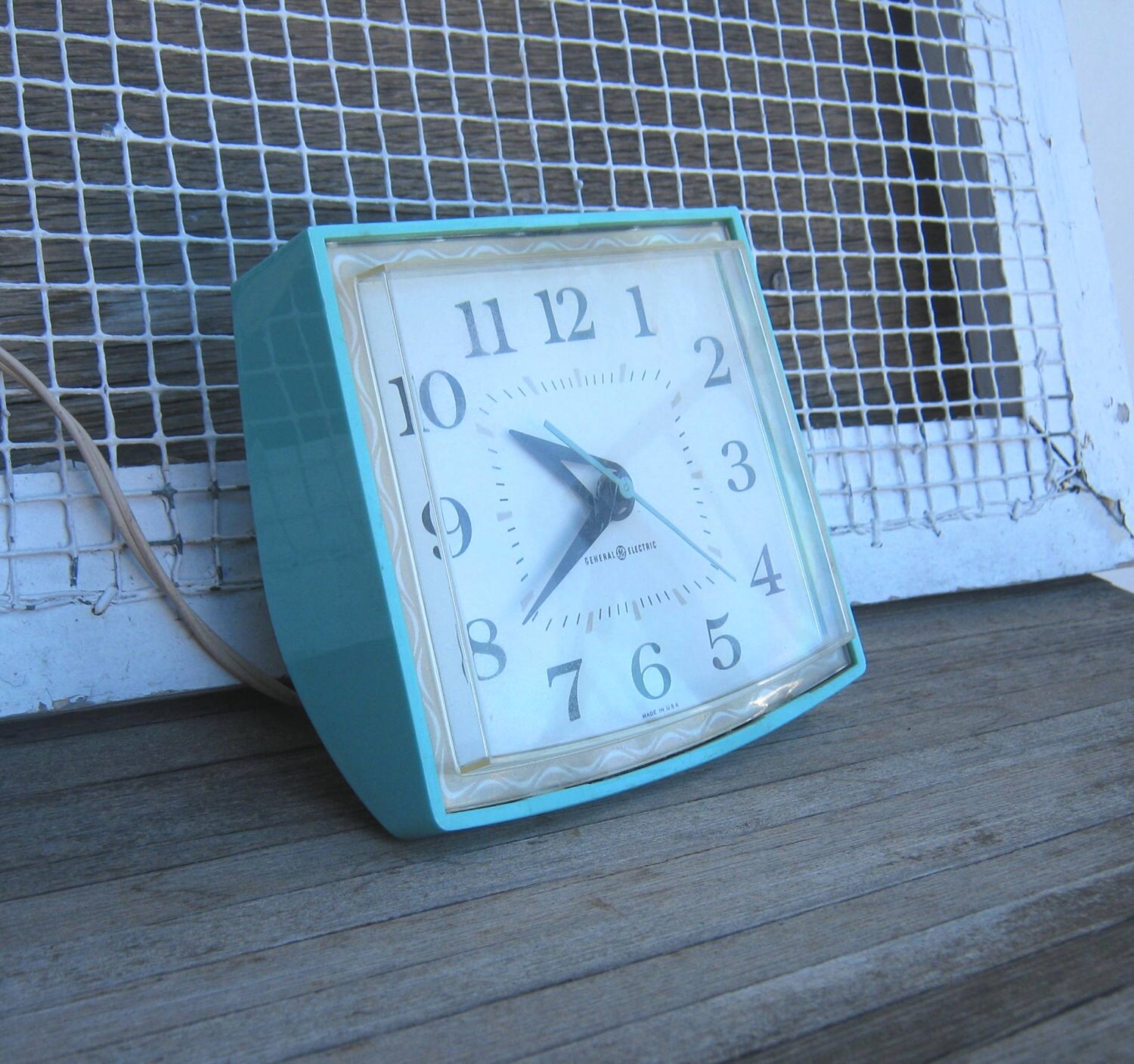 Vintage Aqua Blue Kitchen Wall Clock Robin's Egg Blue