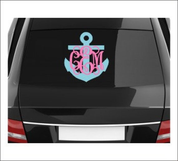 Items similar to Anchor Monogram Decal Anchor Monogram Car Decal ...