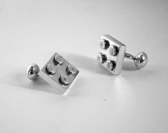 Handmade Sterling silver Lego cufflinks