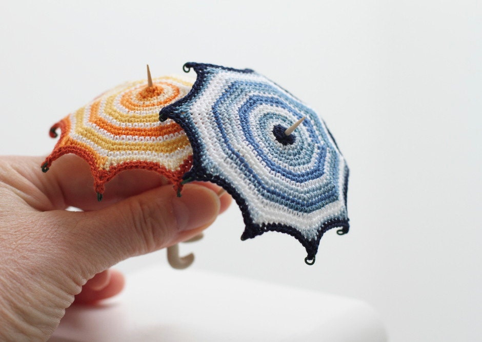 Crochet umbrella miniature umbrella dollhouse miniature
