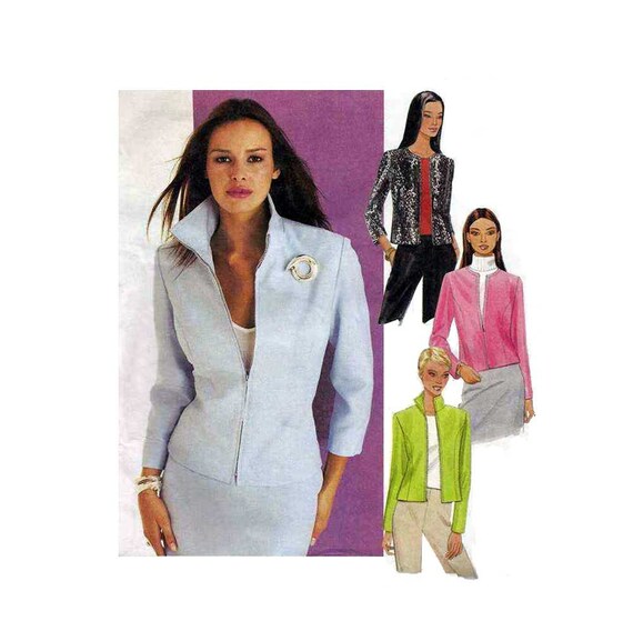 Women's Lined Jacket Sewing Pattern Zipper Front Zip Up
