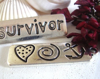 Items similar to Cursive Survivor Word Necklace in Sterling Silver on ...