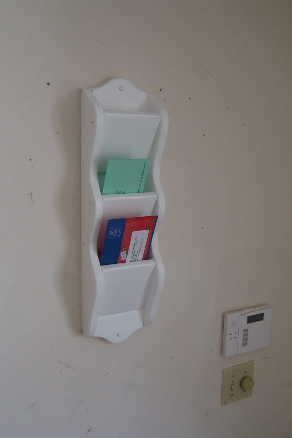 Handcrafted Wooden Wall Mail Organizer Letter Rack 3 pocket