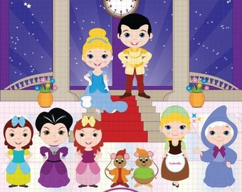 Cinderella clip art princess clipart glass slipper pumpkin