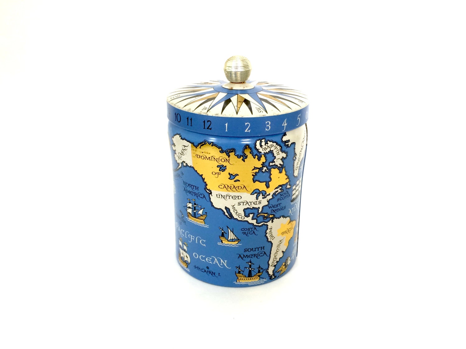Vintage World Map Mercator Canister – Haute Juice