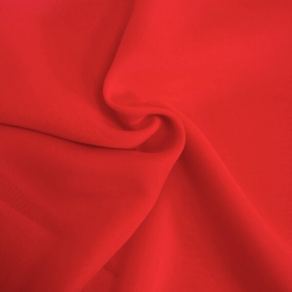 Red Chiffon Fabric Polyester All Solid Colors Sheer