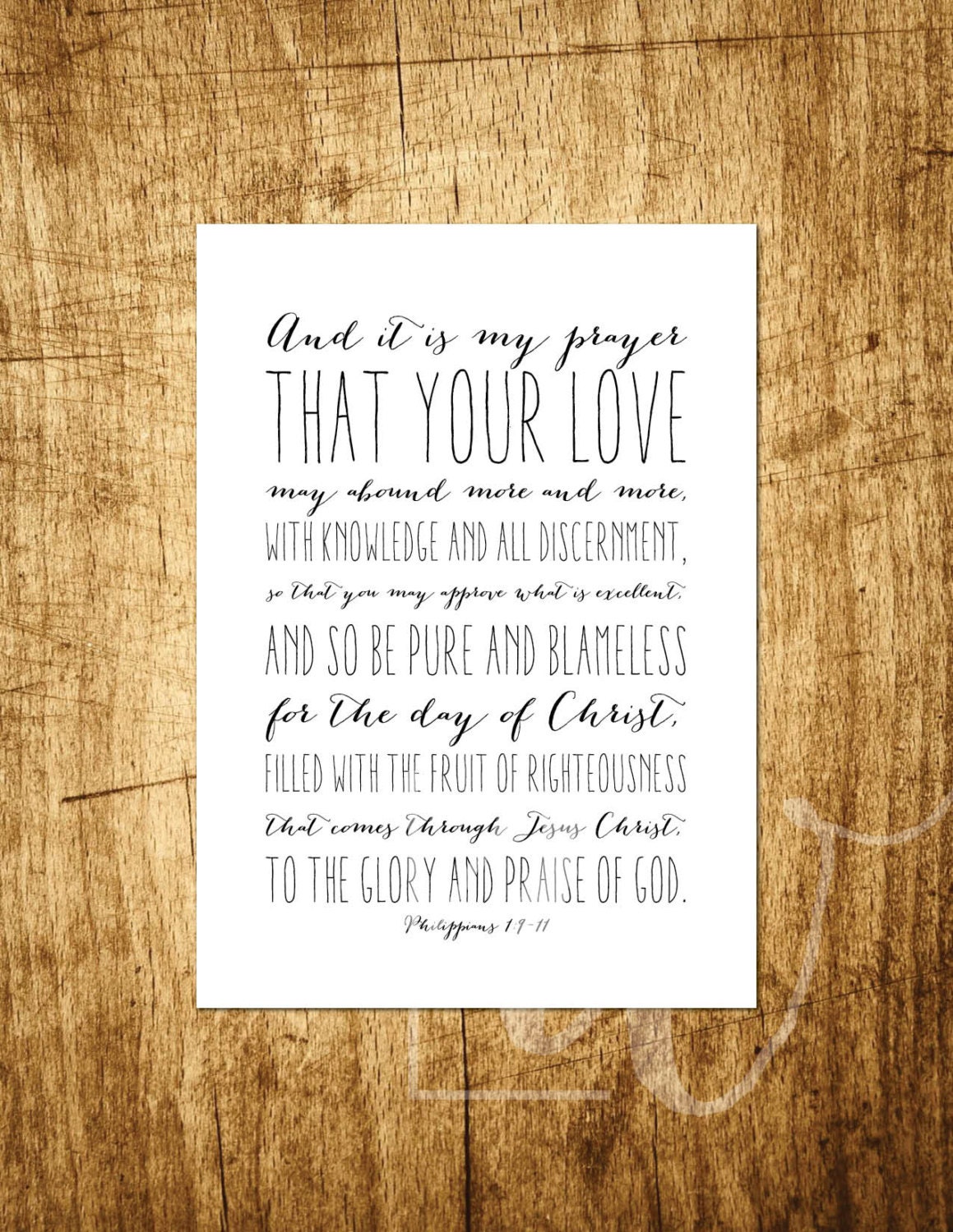 Philippians 1:9-11 Printable Art - That Your Love May Abound ...