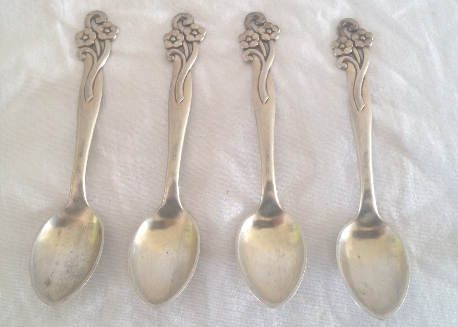Vintage Silver Sterling 925 Set of 4 Desert Spoons from Denemark circa ...