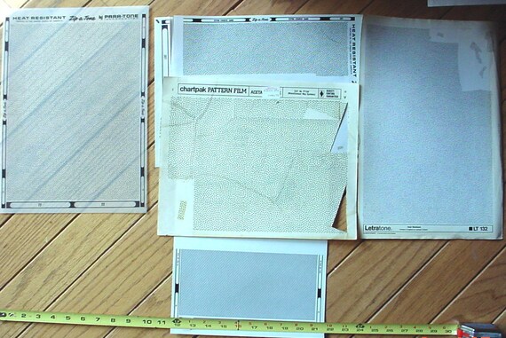 11 sheets Zipatone Pattern Film by BilliesVintageThings on Etsy