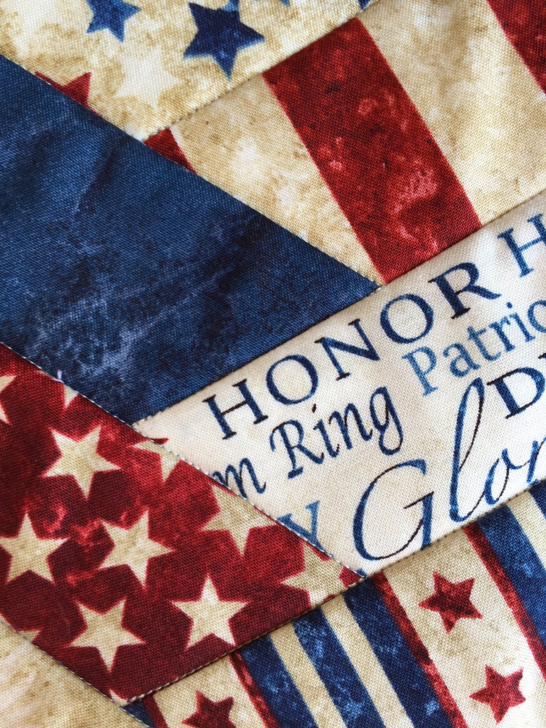Blue Patriotic Mug Rug Set In Red White And Blue Patriotic