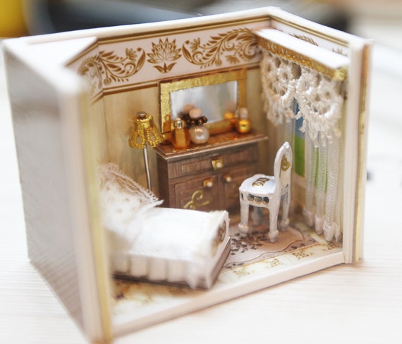 Dollhouse Miniature Roombox Living Room Scale 1 12 Diorama