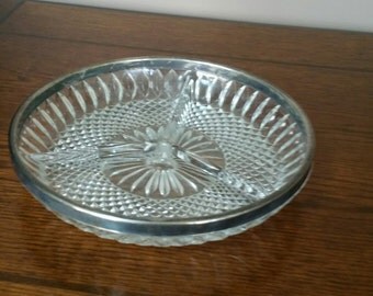Crystal relish tray | Etsy