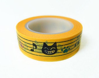 Items similar to Japanese Washi Tape - Masking Tape roll in Yellow ...