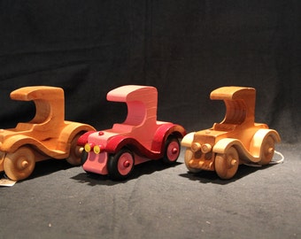 wooden toy cowon wheels farm animal wood by GmaGpaCrafts on Etsy