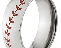 Titanium Baseball ring, Baseball ring, Baseball wedding ring, wedding ...