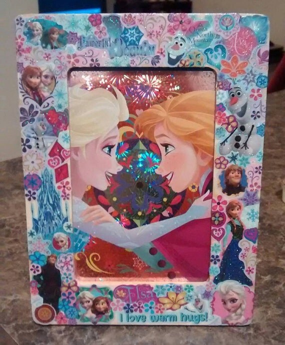 Disney Anna & Elsa Picture Frame Photo by KandyCoCreations on Etsy