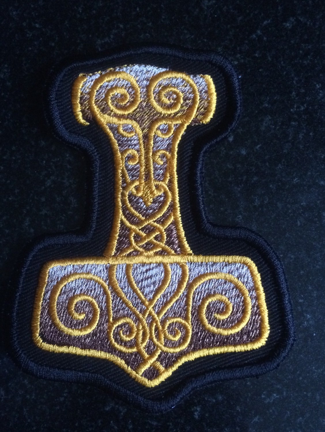 Mjolnir Thor's Hammer VIking Norse Patch Biker Leather