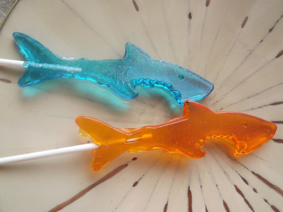 10 Shark Bite Attack Week Fish Ocean Lollipop Party Favor