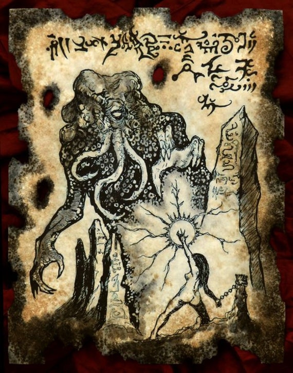 Items similar to SORCERESS of MU Cthulhu Necronomicon page occult ...
