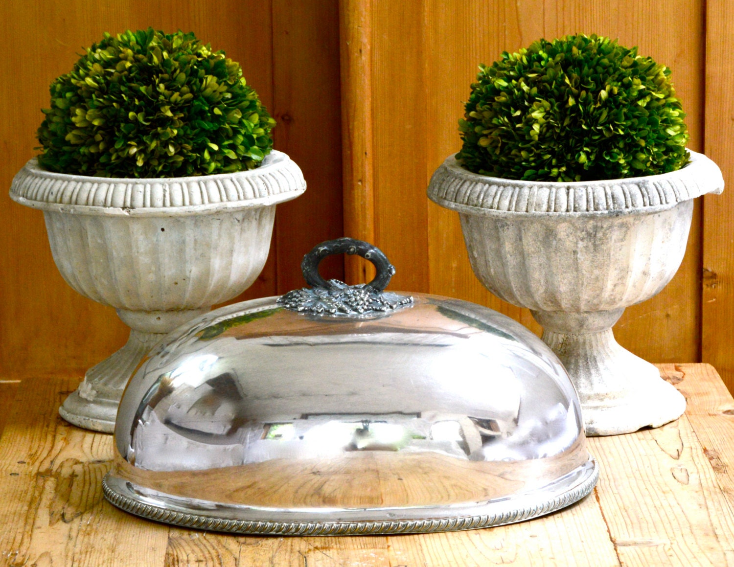 Vintage Lovely…..Large Silver Plate Dome – Haute Juice