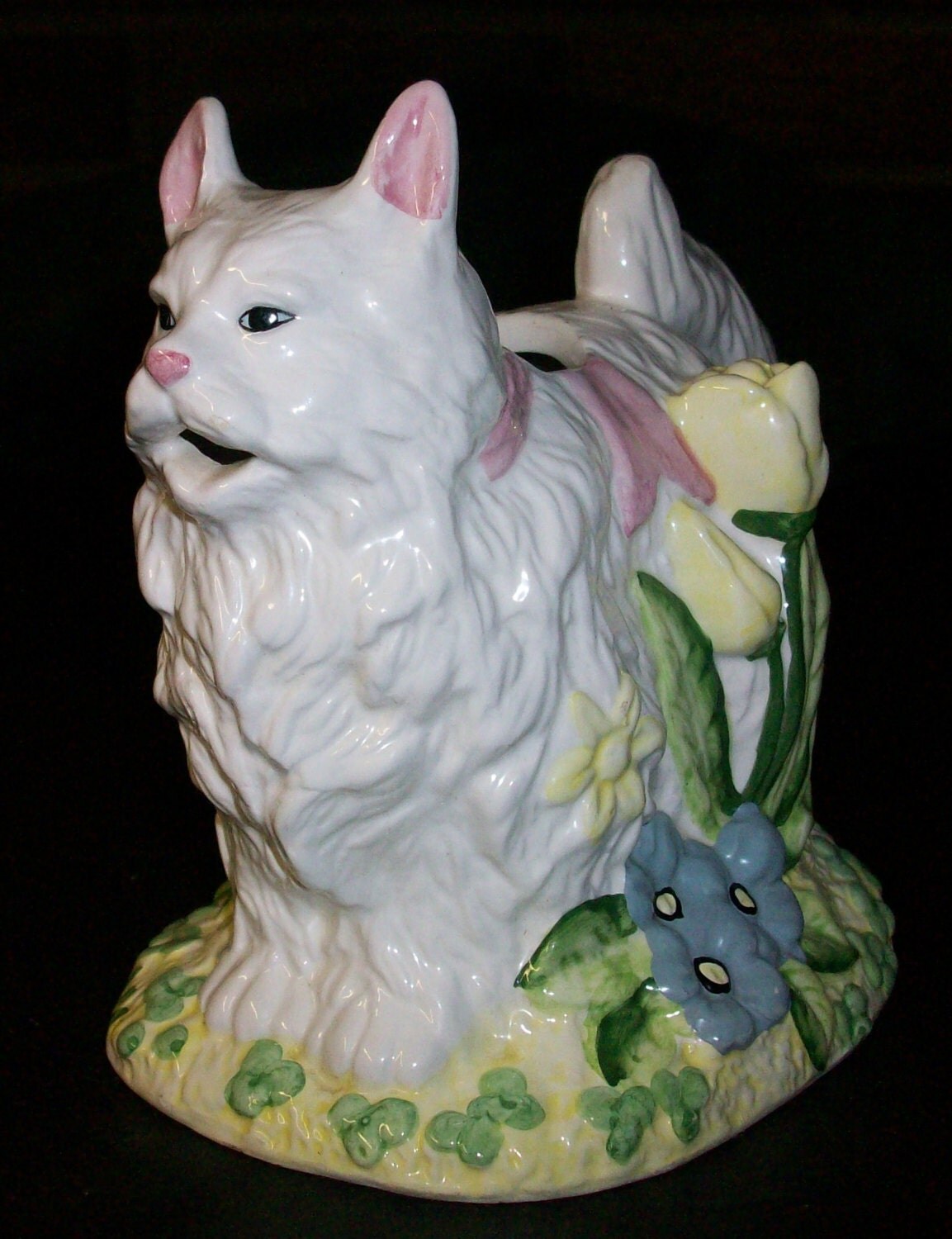 Vintage Kitty Cat Cream Pitcher Hand-painted Maker by mrfeld