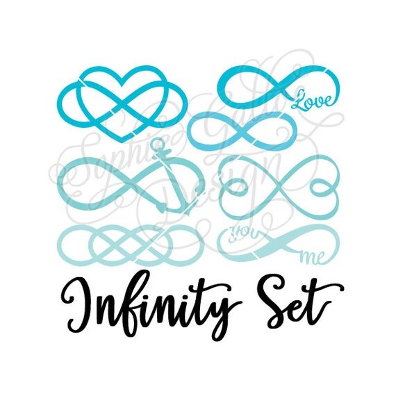 Infinity Symbol Set SVG DXF digital download files for