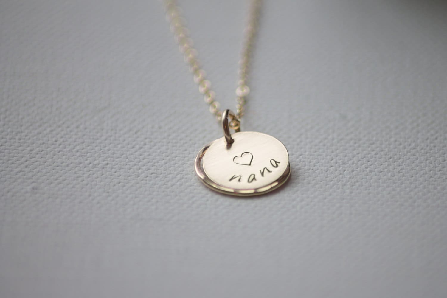 Gold Nana Necklace Hand Stamped Jewelry 14k Gold Fill by