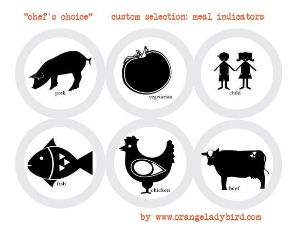 Custom Selectin Meal Indicators Printable meal choice